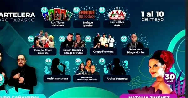 Foro Tabasco anuncia cartelera oficial de la Feria Tabasco 2026